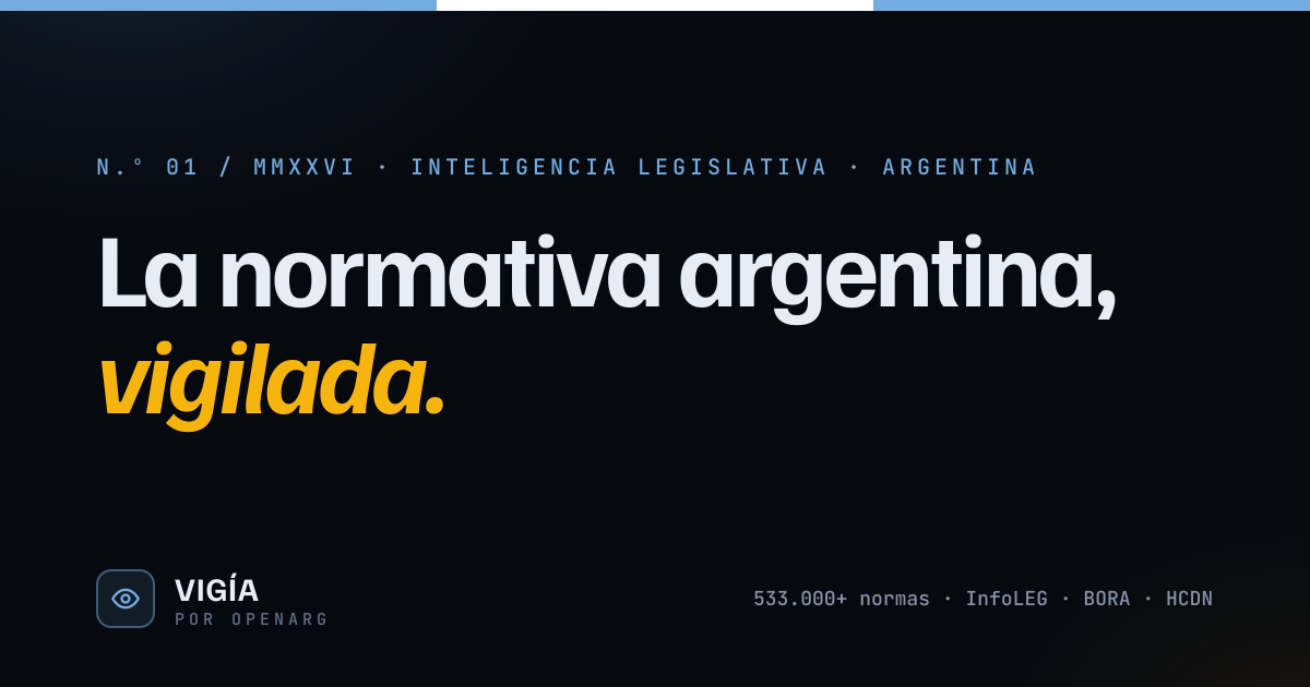 Vigía — Inteligencia Legislativa Argentina